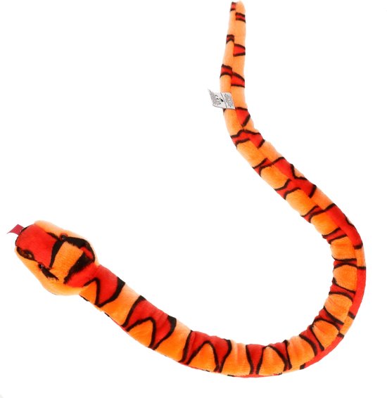 Keel Toys pluche rood/oranje slang knuffel 100 cm | bol.com