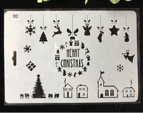 sjabloon Kerst slinger dorp kunststof 18 x 26 cm | bol