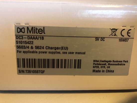 Mitel 5603 5604 5613 5614 5624 5634 Desktop Dect Charger 51015422 | bol