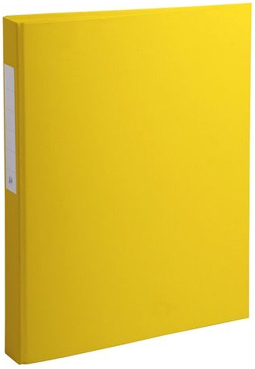 2 stuks Ringmap A4 harde kaft PP 4 ronde ringen 25mm op 3de cover Geel ...