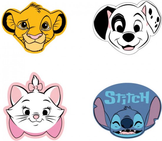 Pack van 4 disney gummen stitch marie simba dalmatier | bol.com