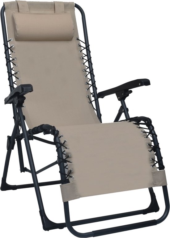 Decoways - Terrasstoel inklapbaar textileen taupe | bol