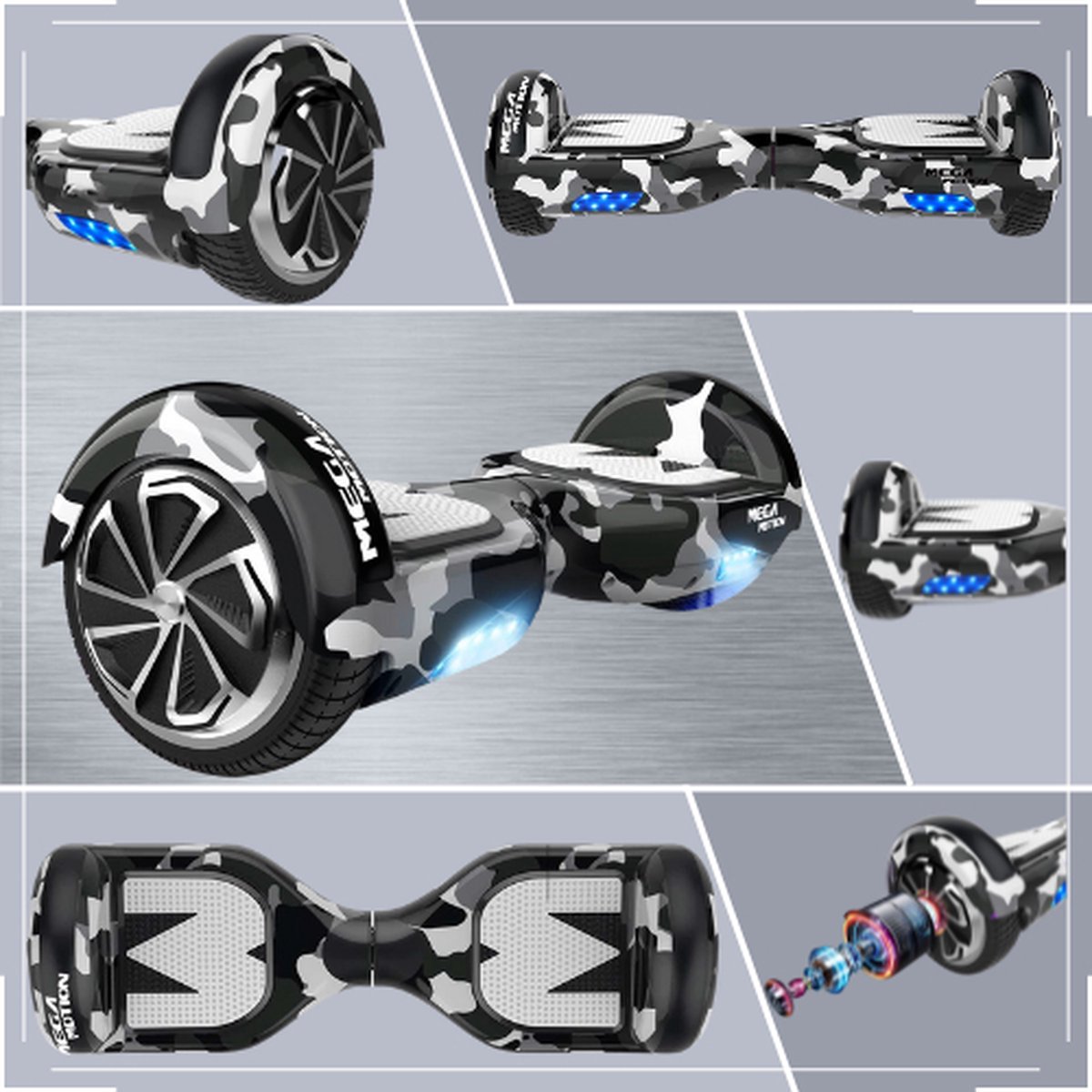 Mega Motion Hoverboard Camouflage - Oxboard - 15 km/h - Bluetooth ...
