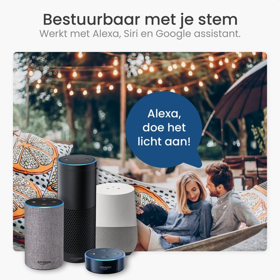 Gologi lichtsnoer buiten en binnen - Tuinverlichting LED - Lichtketting ...