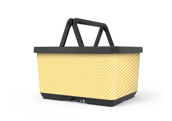 The Basky Basket - Fietsmand en winkelmand in één - Gele ruit ...