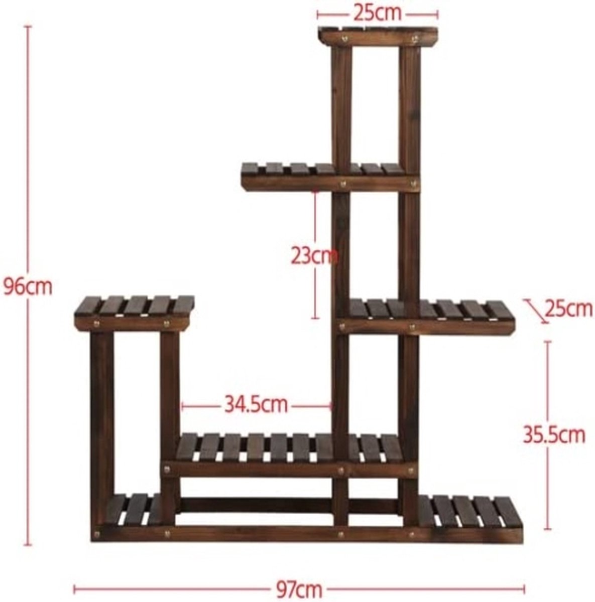 Furnibellaa - Porte-fleurs Plante Escalier 3 Niveaux Fleur Escalier ...