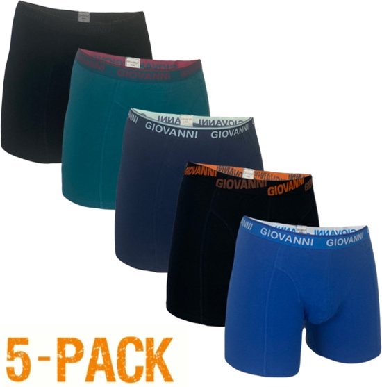 Giovanni heren boxershorts | 5-pack | MAAT L | M33 kobalt/zwart/marine ...