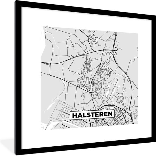 Fotolijst incl. Poster - Plattegrond - Halsteren - Kaart - Stadskaart ...