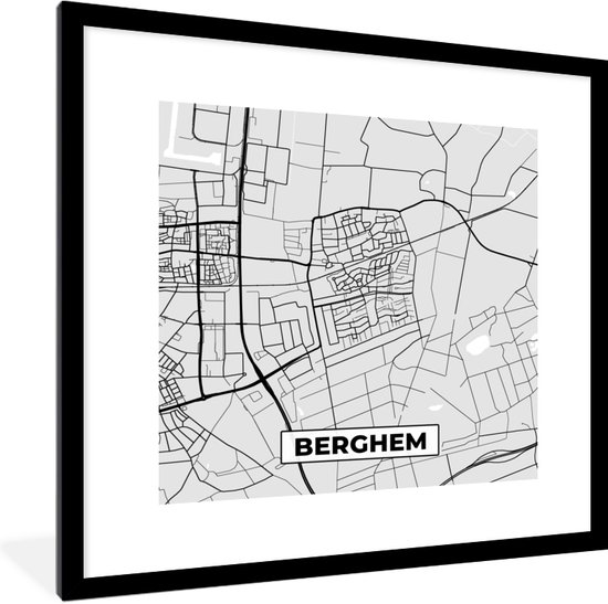 Fotolijst incl. Poster - Plattegrond - Berchem - Kaart - Stadskaart ...