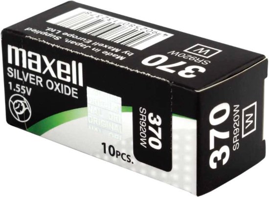 MAXELL 370 - SR920W - Zilveroxide Knoopcel - horlogebatterij - 10 (tien ...