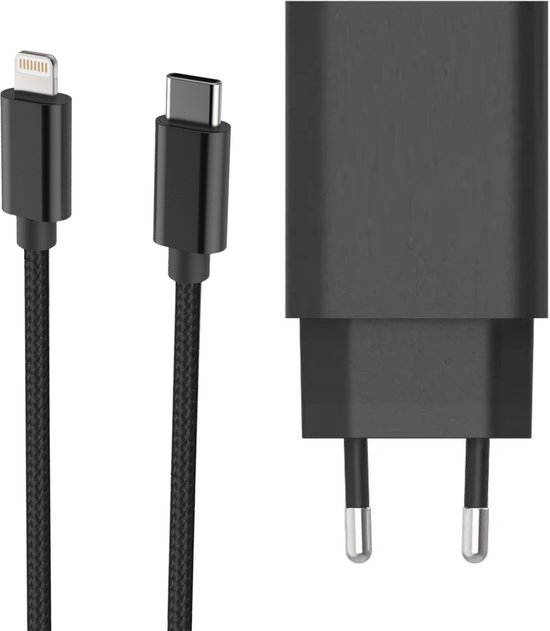 Snellader Set - Geschikt voor iPhone - Oplader 20W - USB-C - 2 Meter | bol