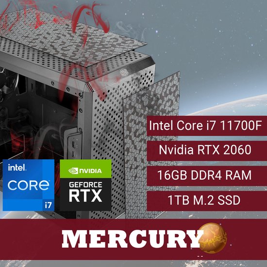 Mercury Game PC Intel i7-11700F, GeForce RTX 2060 6GB, 16GB 3200Mhz ...