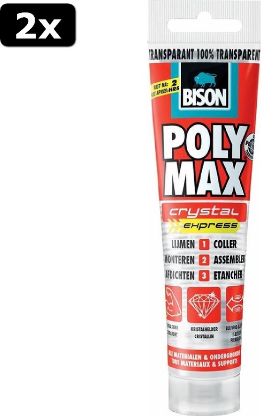 2x Bison Poly Max ¬Æ Crystal Express Tube - 90 gram | bol.com