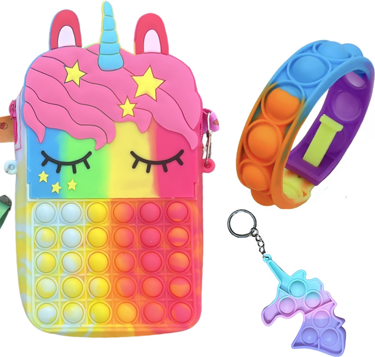 Fidget Toys - Pop It - fidget - Unicorn speelgoed - Unicorn tas 22 x 11 ...