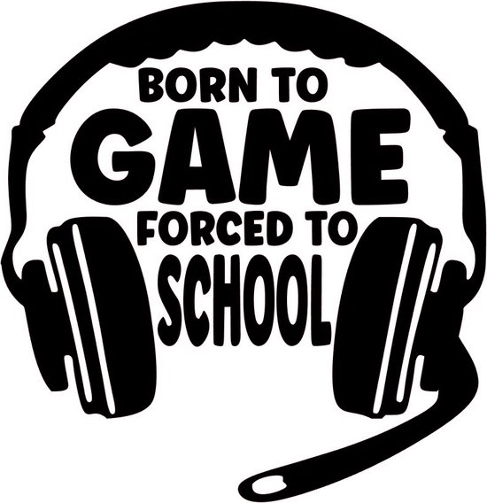 Muur - Deur sticker Born to game - Play - Level - Gamer - School ...