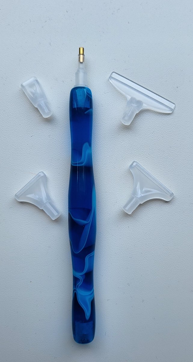 Diamond Painting Pen - blauw - 5 opzetstukjes - Ergonomische Diamond ...