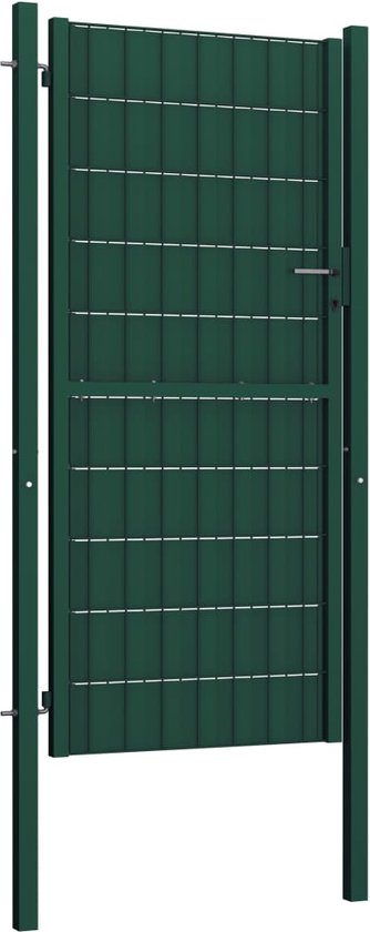 Prolenta Premium - Poort 100x204 cm PVC en staal groen - Poort ...