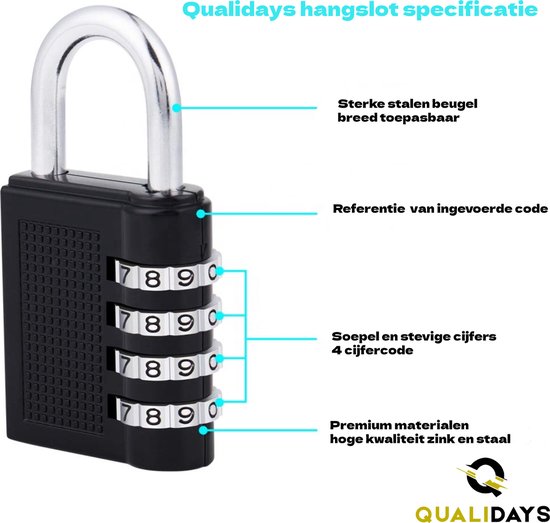 Hangslot - 1+1 gratis - Cijferslot - 4-Cijfers - Weerbestendig ...