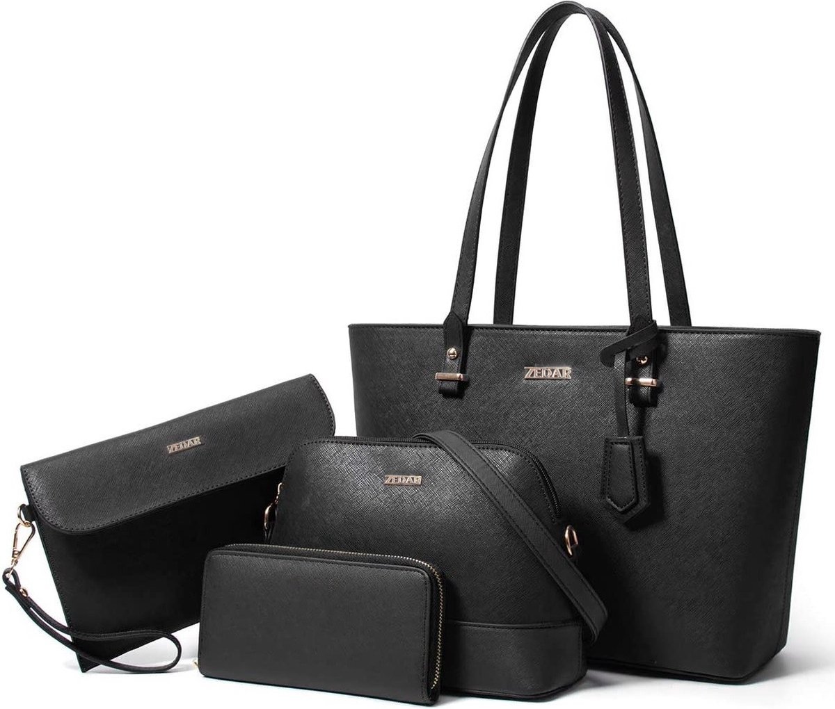 Dames Handtassen set 4 delig met schoudertas - Tote bag - Clutch en ...