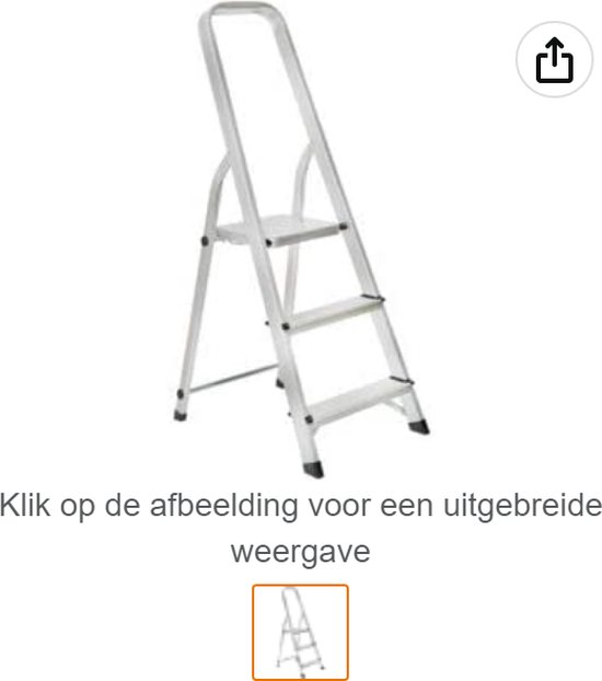 Stier - Staande ladder met platform - 3 treden - aan een kant ...