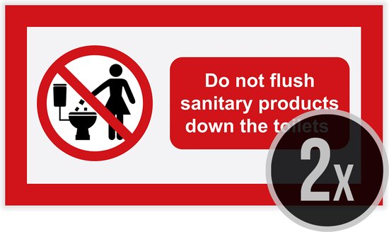 Pictogram/ bord | "Do not flush sanitary product down the toilets" | 30 ...