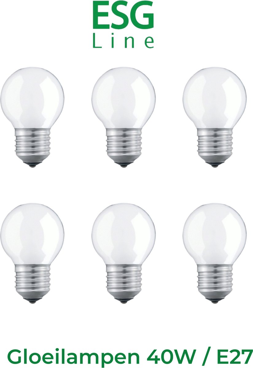 ESG-Line - Gloeilamp - 40Watt - Mat - Kogellamp - E27 (grote fitting ...