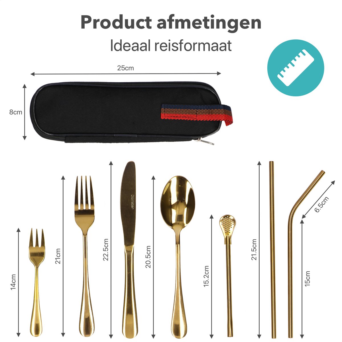 Damster reisbestek - Verbeterde versie - Meeneem bestek rvs - reis ...