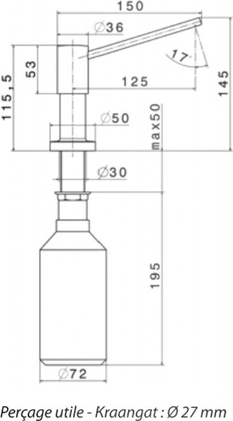 KVR zeepdispenser X-TREND inbouw croom | bol.com