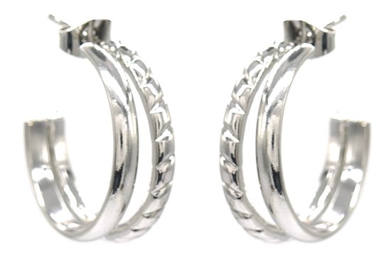 Oorbellen Twist - RVS - 2 cm - Zilverkleurig | bol