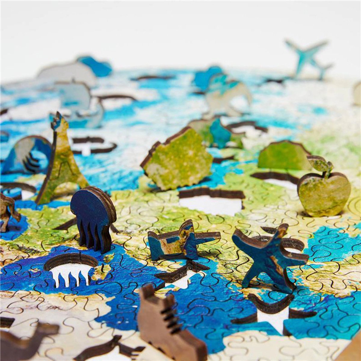 Houten Puzzel - Wereld - Houten Legpuzzel - Wooden Jigsaw Puzzle World ...