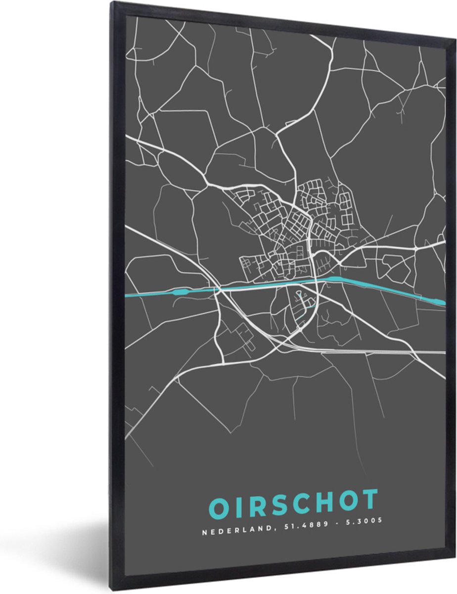 Fotolijst incl. Poster - Kaart - Oirschot - Plattegrond - Stadskaart ...