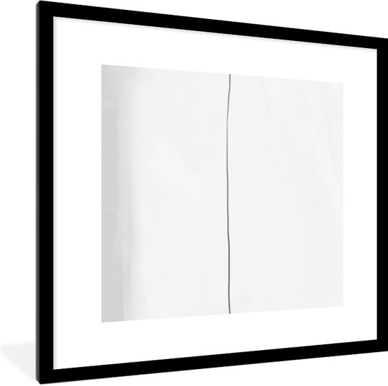 Fotolijst incl. Poster - Abstract - Lijn - Design - Taupe - 40x40 cm ...