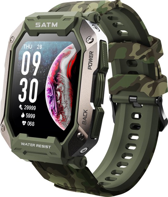 Tijdspeeltgeenrol army smartwatch - Vierkant - Smartwatch ...