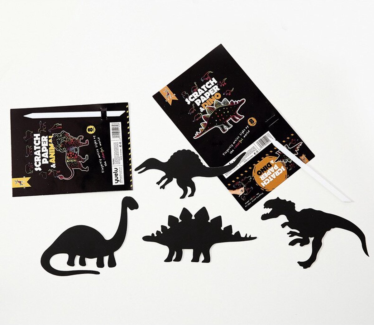 Dinosaurus Scratch Art kinderen - 8 stuks - inclusief kraspen - kras ...