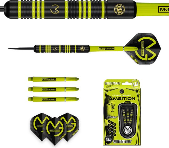 WINMAY - Michael van Gerwen MvG Ambition Black Coated Brass Dartpijlen ...
