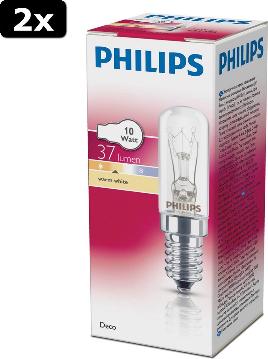 2x Philips Deco RL T 17 10W E14 KP Ampoule Wit Chaud | bol.com