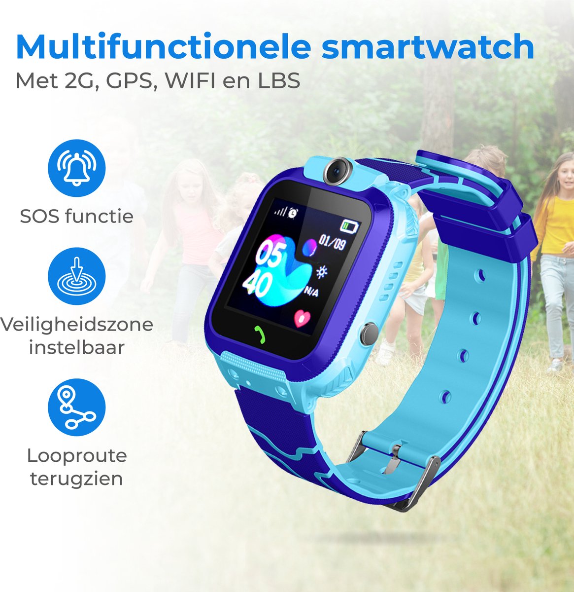 Nuvance - 2G Kinder Smartwatch met Belfunctie - GPS Horloge Tracker ...