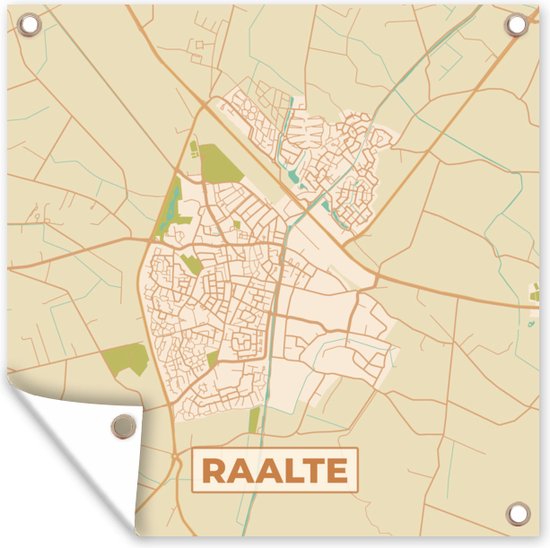 Tuindoek Kaart - Stadskaart - Plattegrond - Raalte - 100x100 cm | bol.com