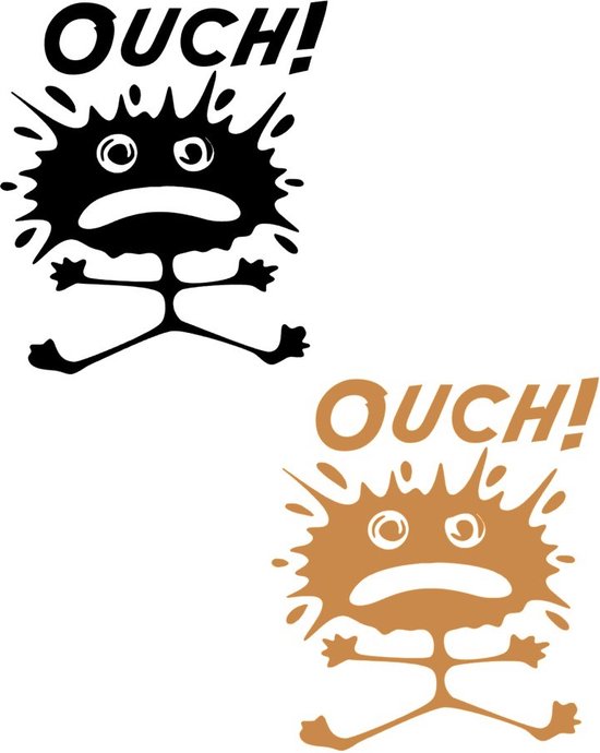 Grappige auto - bumper sticker Ouch Verf Poppetjes 2 stuks in ...