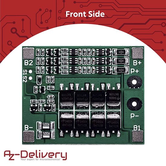 AZDelivery 3 x PCB-beschermingskaart voor 3 lithiumbatterijen BMS ...