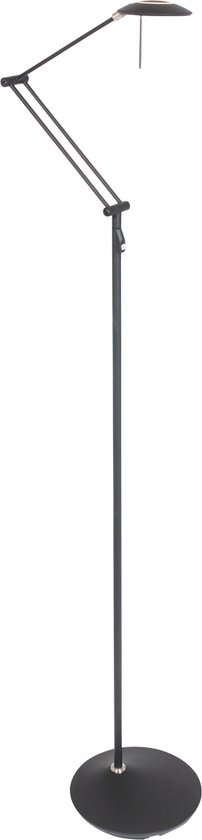 Verstelbare staande leeslamp met dimfunctie | 1 lichts | zwart ...