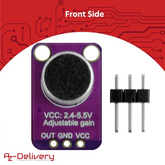 AZDelivery Max4466 GY-MAX4466 Elektrische Microfoon Versterker Preamp ...