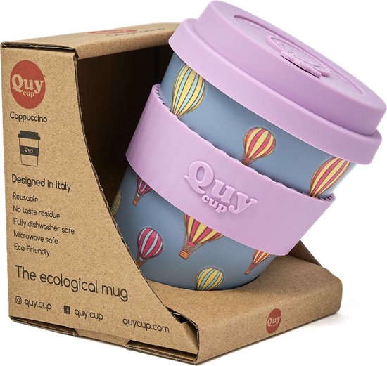 Quy Cup 230ml Ecologische Reis Beker - “Balloon” - BPA Vrij - Gemaakt ...