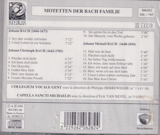 Motetten der Bach familie - Collegium Vocale Gent o.l.v. Philippe ...