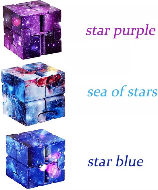 stress kubus galaxy fidget toy stress bal stress cube speelgoed ...