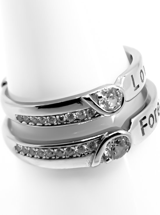 CouplesPicks forever love ring set | belofte ring | 925 zilver | dames ...