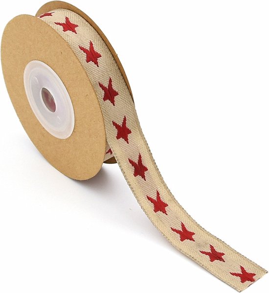Kerst Lint 16mm (1,6cm) | Katoen Lint | Weefband Kerstlint | Sterren ...