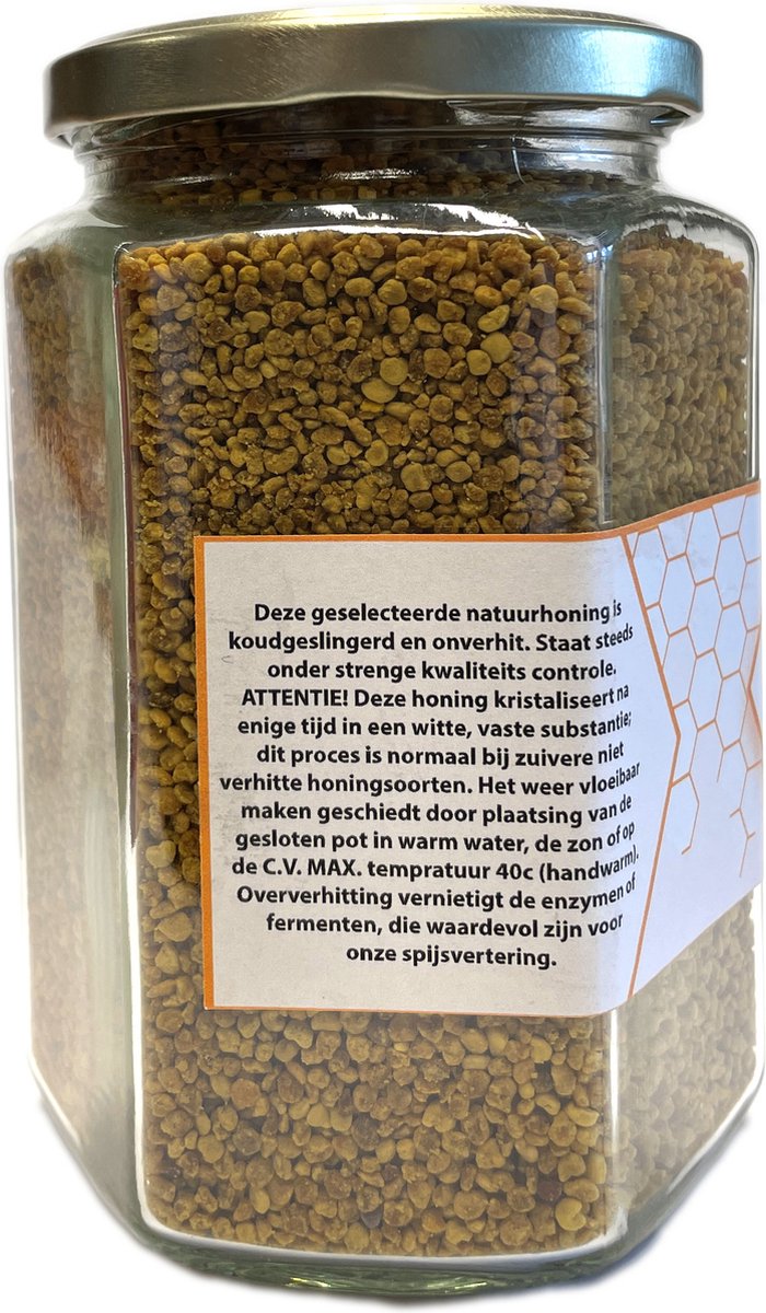 Honingwinkel Biologische stuifmeel 450g Pot met Stuifmeelkorrels en ...
