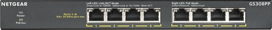 NETGEAR GS308PP - Netwerk Switch - Unmanaged - 1 Gbps - PoE Switch - 8 ...