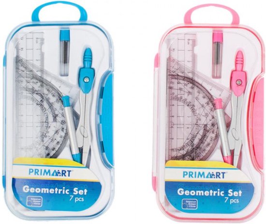 Prima Art - 7 delige Geometric Set - Passer - Geodriehoek - lineaal ...